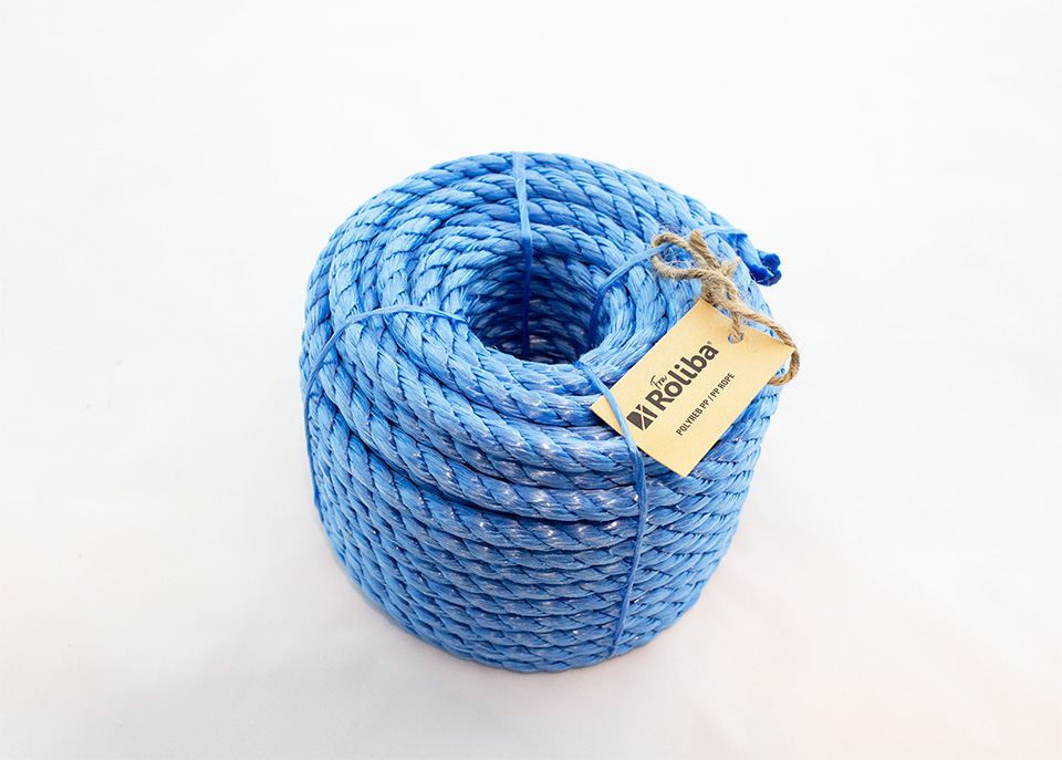 Polyreb 3-slået blå minirulle 10 mm x 20 m | Roliba A/S