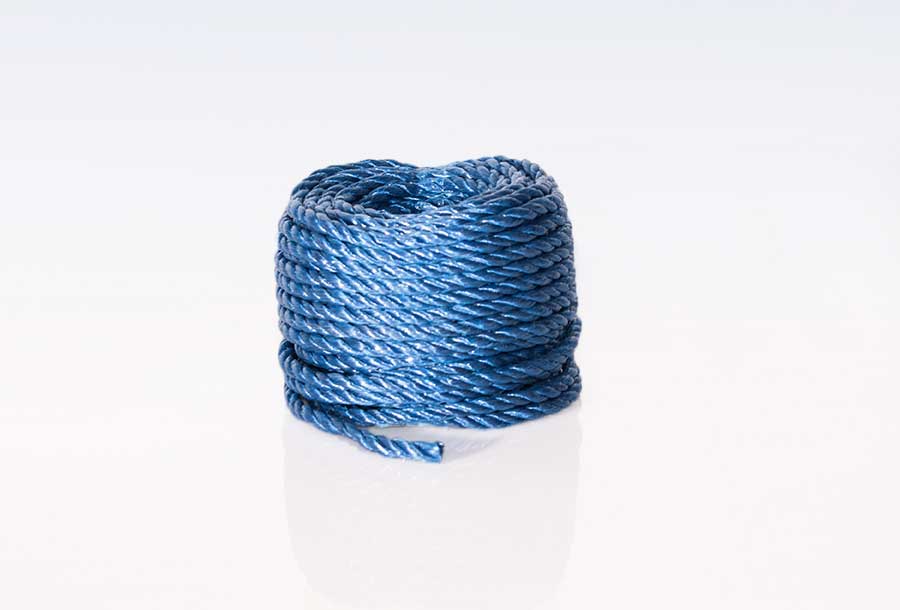 Polyreb 3-slået blå minirulle 8 mm x 20 m | Roliba A/S