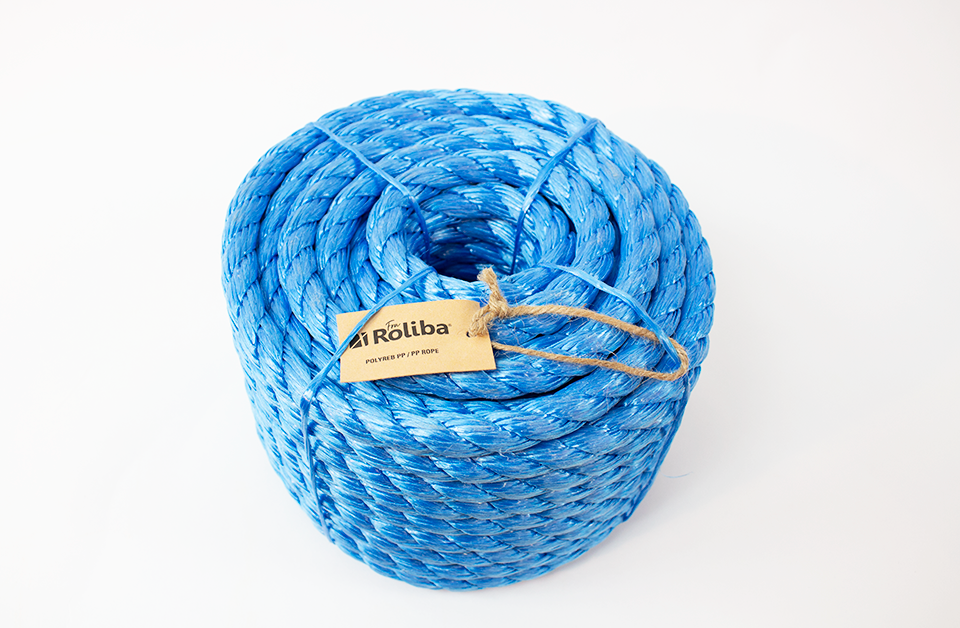 Polyreb 3-slået blå minirulle 14 mm x 20 m | Roliba A/S