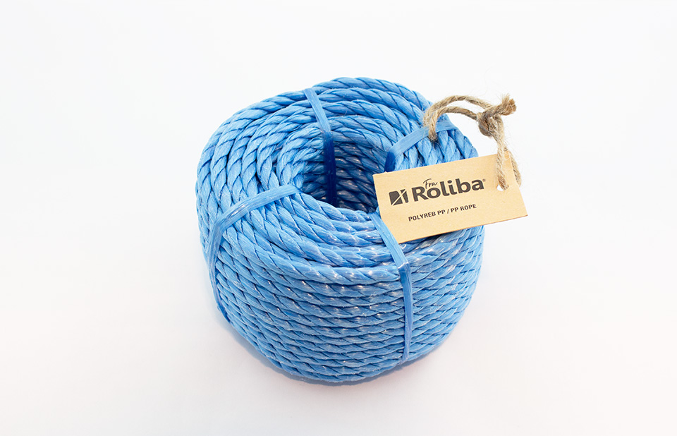 Polyreb 3-slået blå minirulle 5 mm x 20 m | Roliba A/S