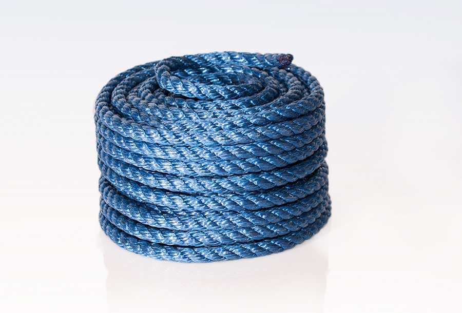 Polyreb 3-slået blå minirulle 10 mm x 20 m | Roliba A/S